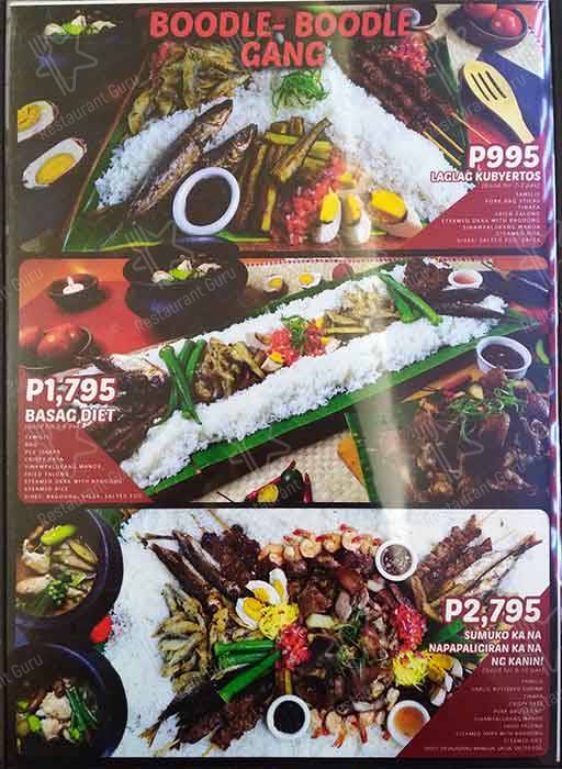 Menu at Ka Tunying’s restaurant, Mandaluyong