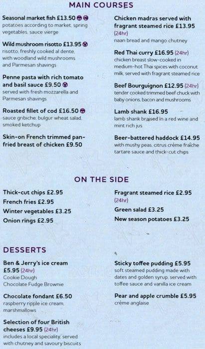 Menu at Mercure London Bridge restaurant, London