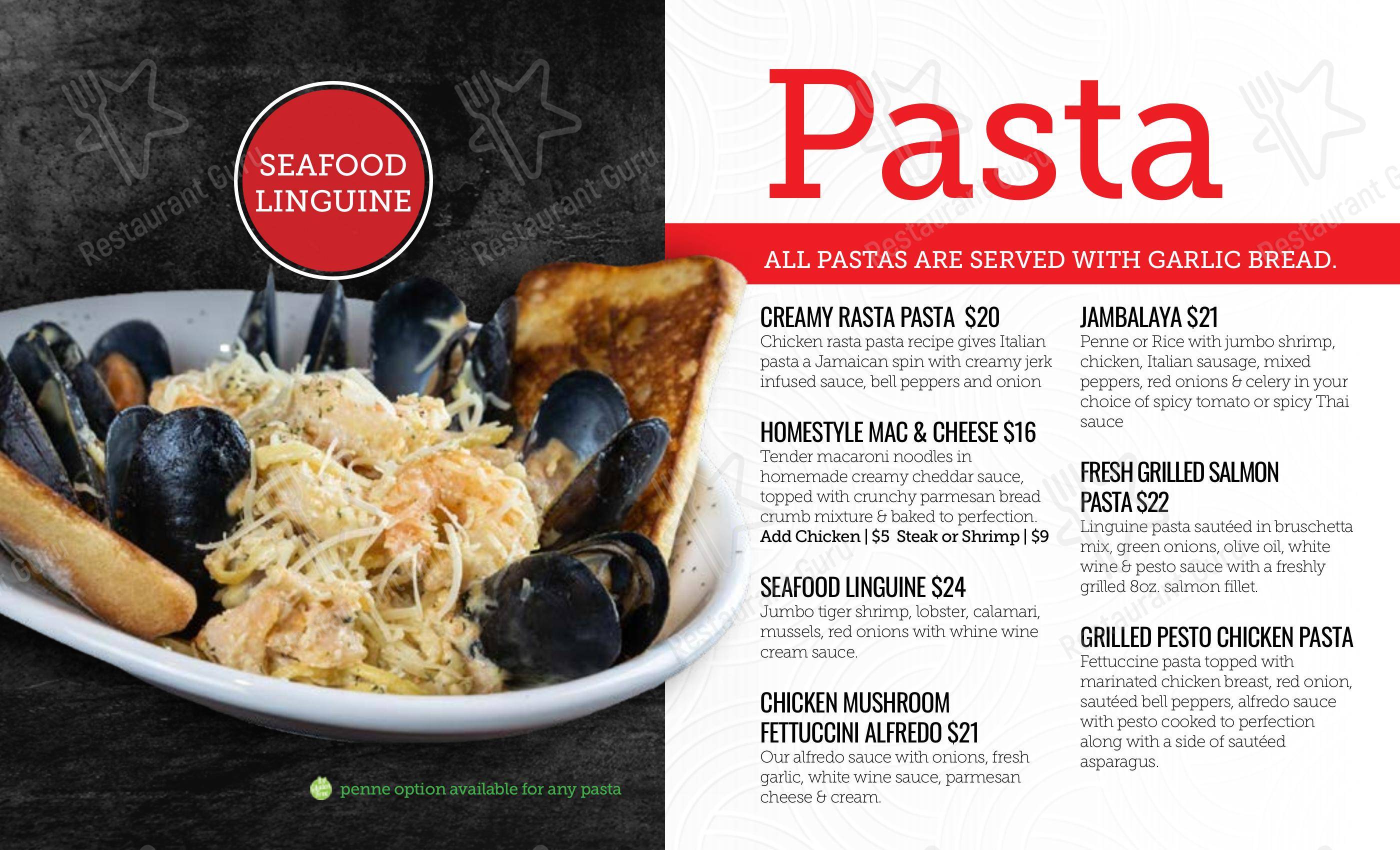 Menu at Anchor Point Fusion Bar & Grill, Courtice