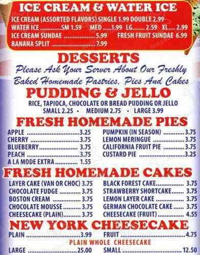 Menu at Liberty Bell Diner restaurant, Philadelphia, 8445 Frankford Ave