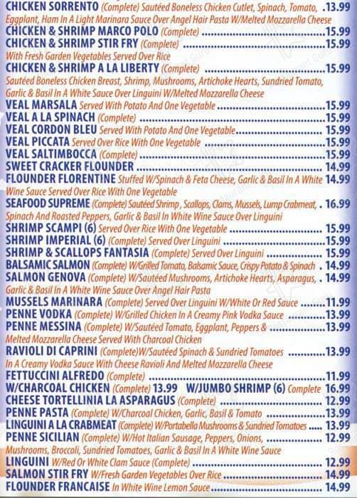 Menu at Liberty Bell Diner restaurant, Philadelphia, 8445 Frankford Ave
