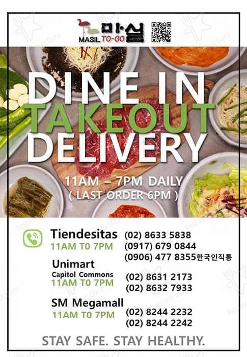 Menu at Masil, Mandaluyong