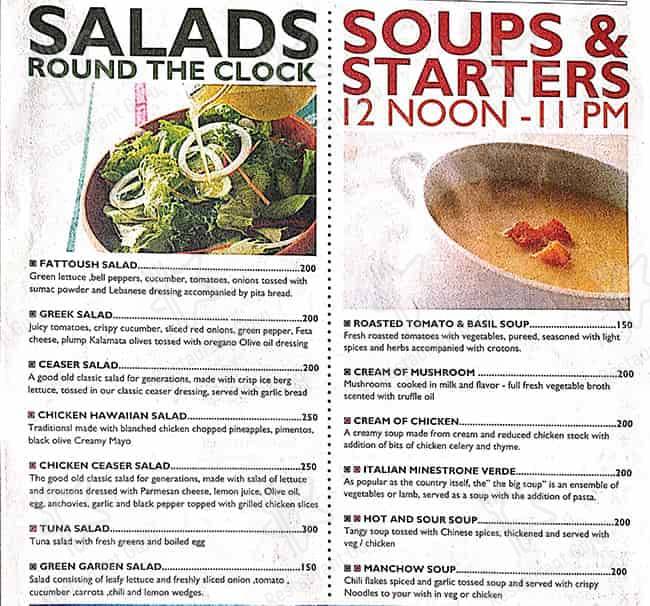 Menu at The Food Chord, Vagator, Ozran beach road