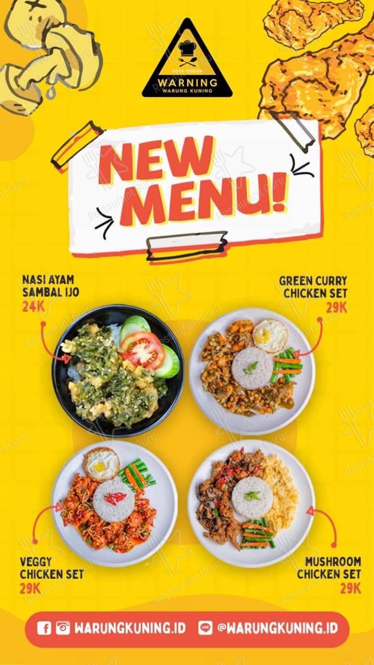 Menu at Warung Kuning restaurant, Bogor, Achmad Adnawijaya St No.155