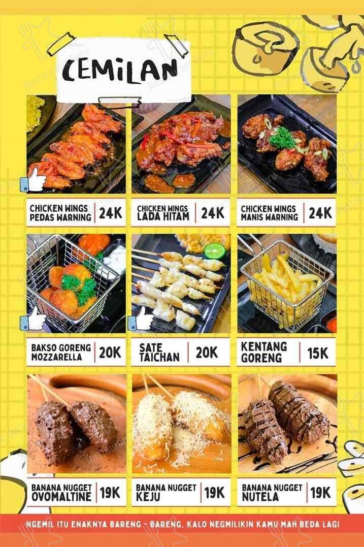 Menu at Warung Kuning restaurant, Bogor, Achmad Adnawijaya St No.155
