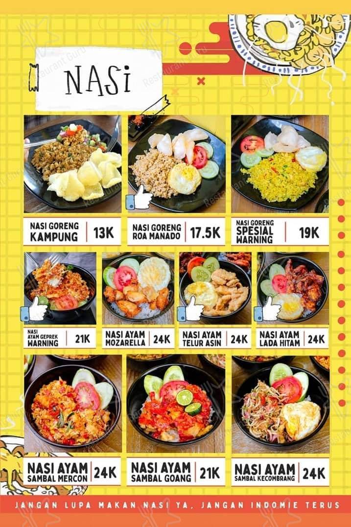 Menu at Warung Kuning restaurant, Bogor, Achmad Adnawijaya St No.155