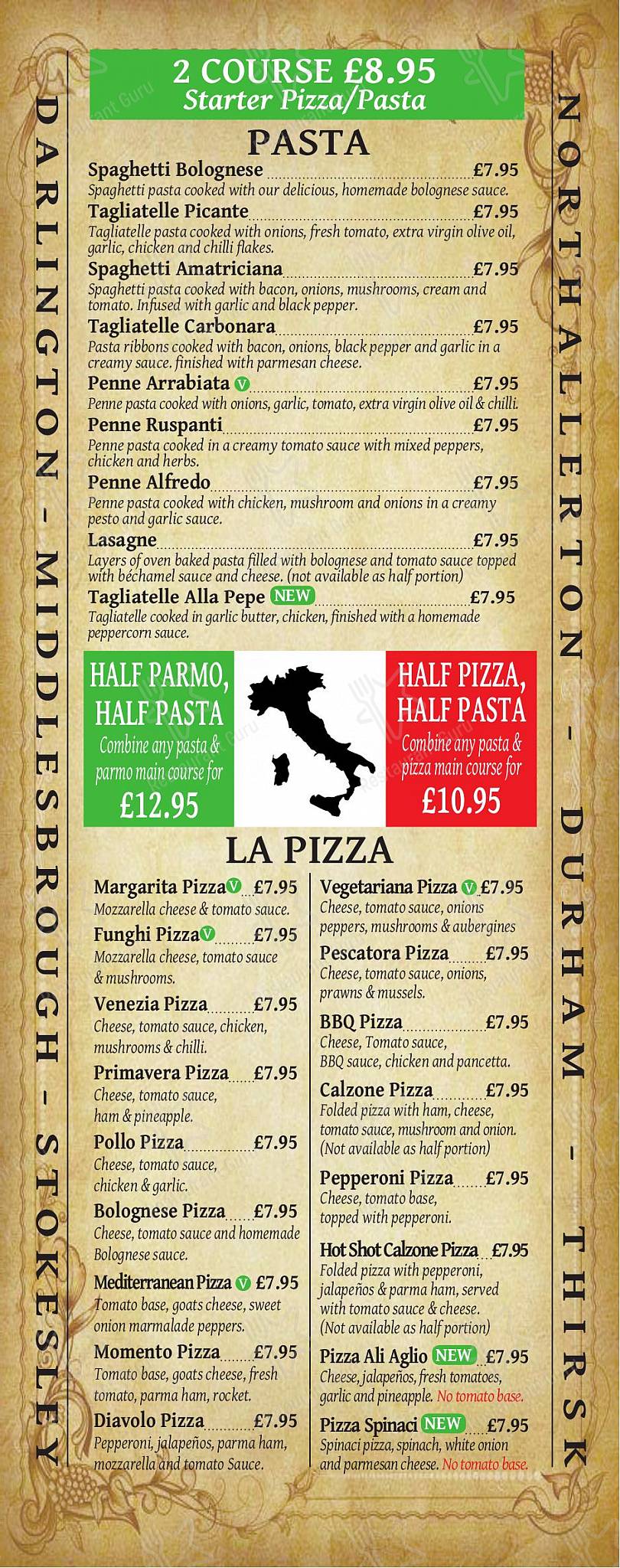 Menu at Uno Momento restaurant, Durham