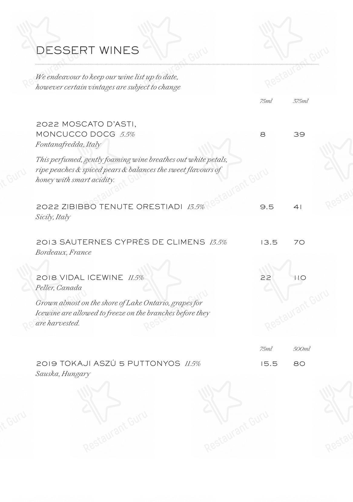 Menu at Cleaver & Wake restaurant, Nottingham