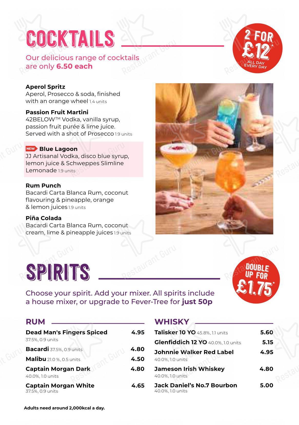 Menu at Clock Tower Brewers Fayre pub & bar, Donnington