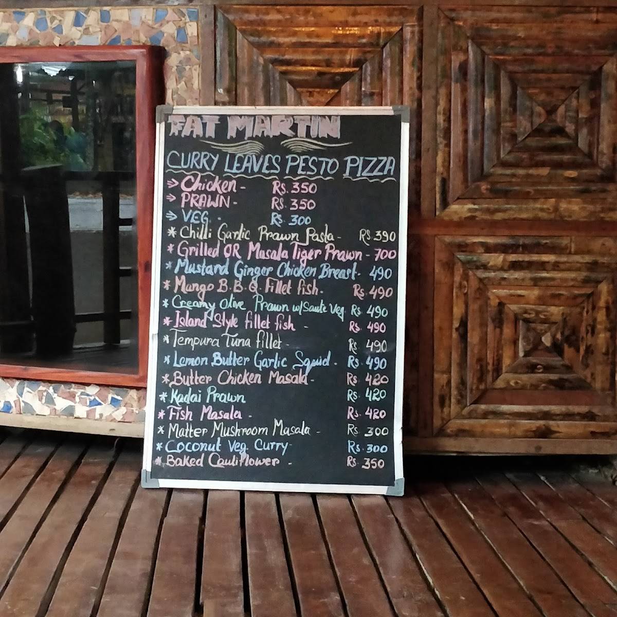 Menu at Fat Martin, India