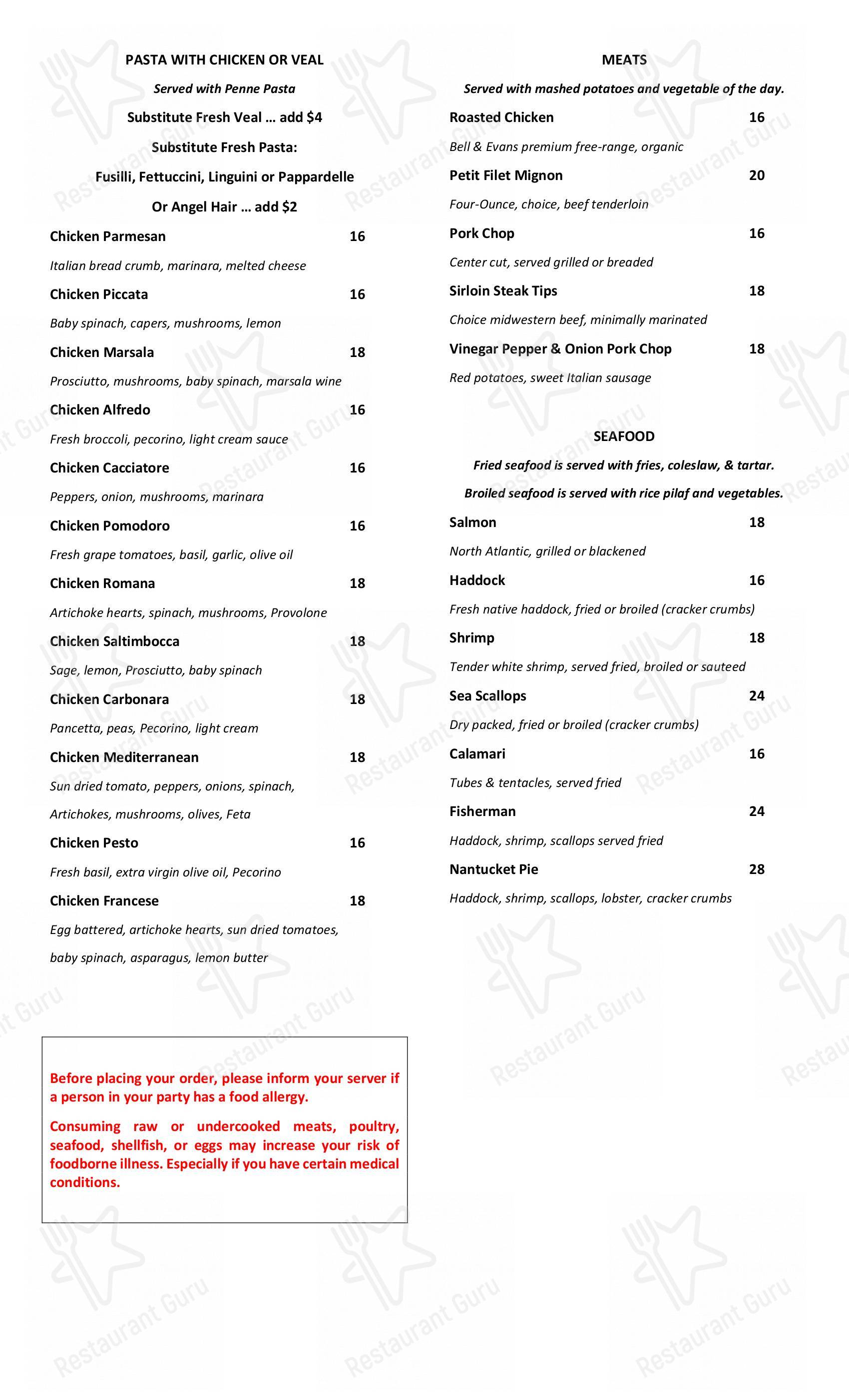 Menu at Fusilli's Cucina restaurant, Reading