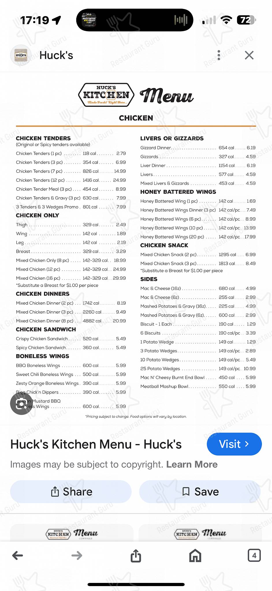 Menu at Huck's American Bar and Grill, Ireland, Center Parcs Longford ...