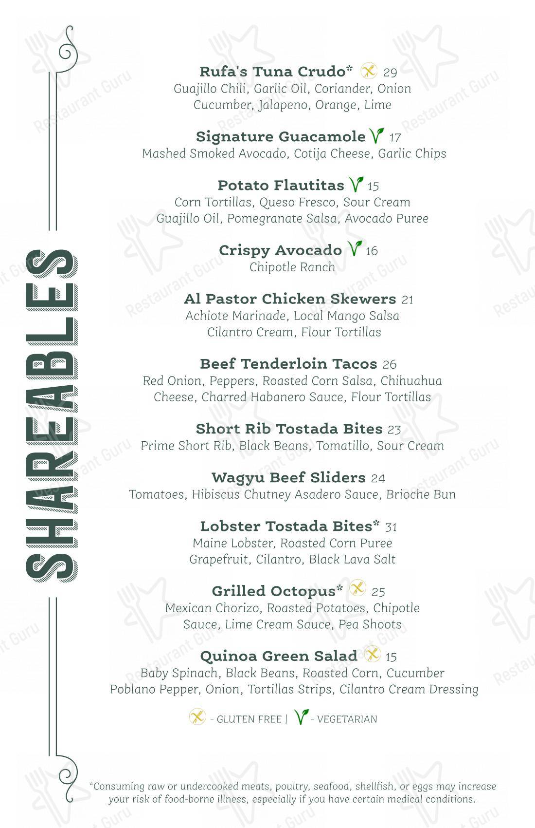 Menu at Jack Dusty pub & bar, Sarasota, Ritz Carlton Dr