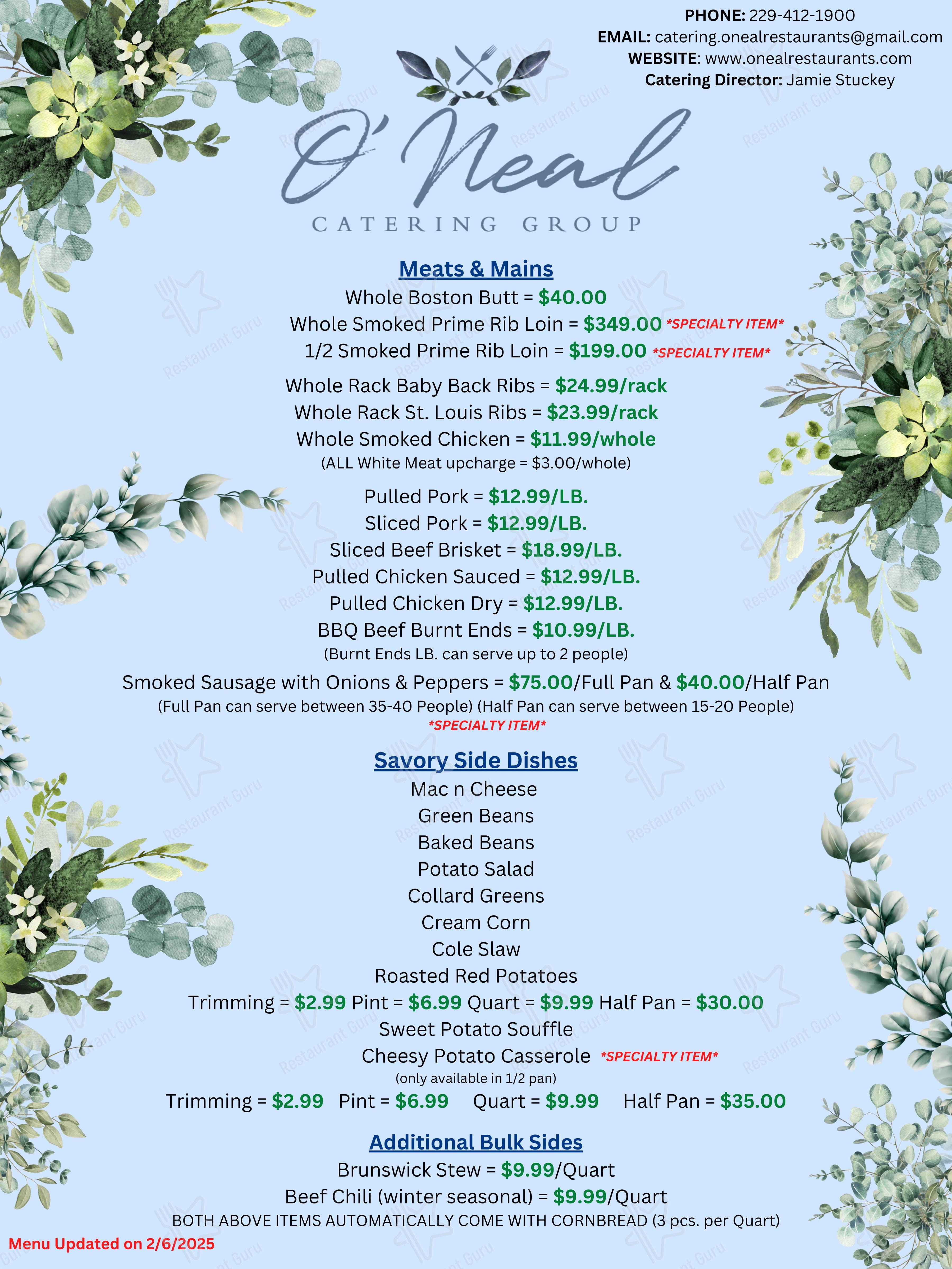 Menu at Ole Times Country Buffet restaurant, Warner Robins, Russell Pkwy