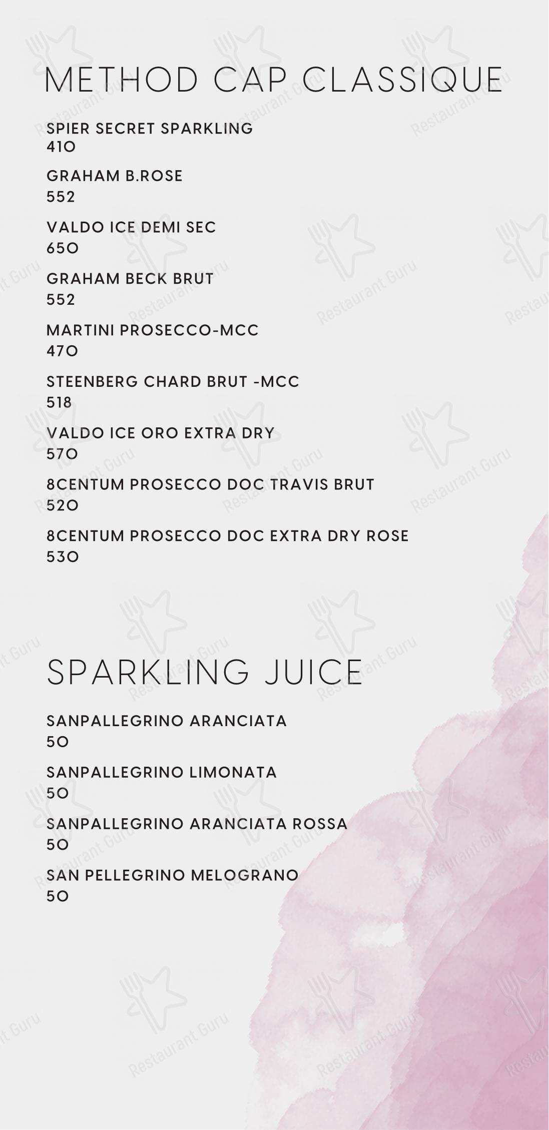 Menu at Solo Restaurant Sandton, Sandton