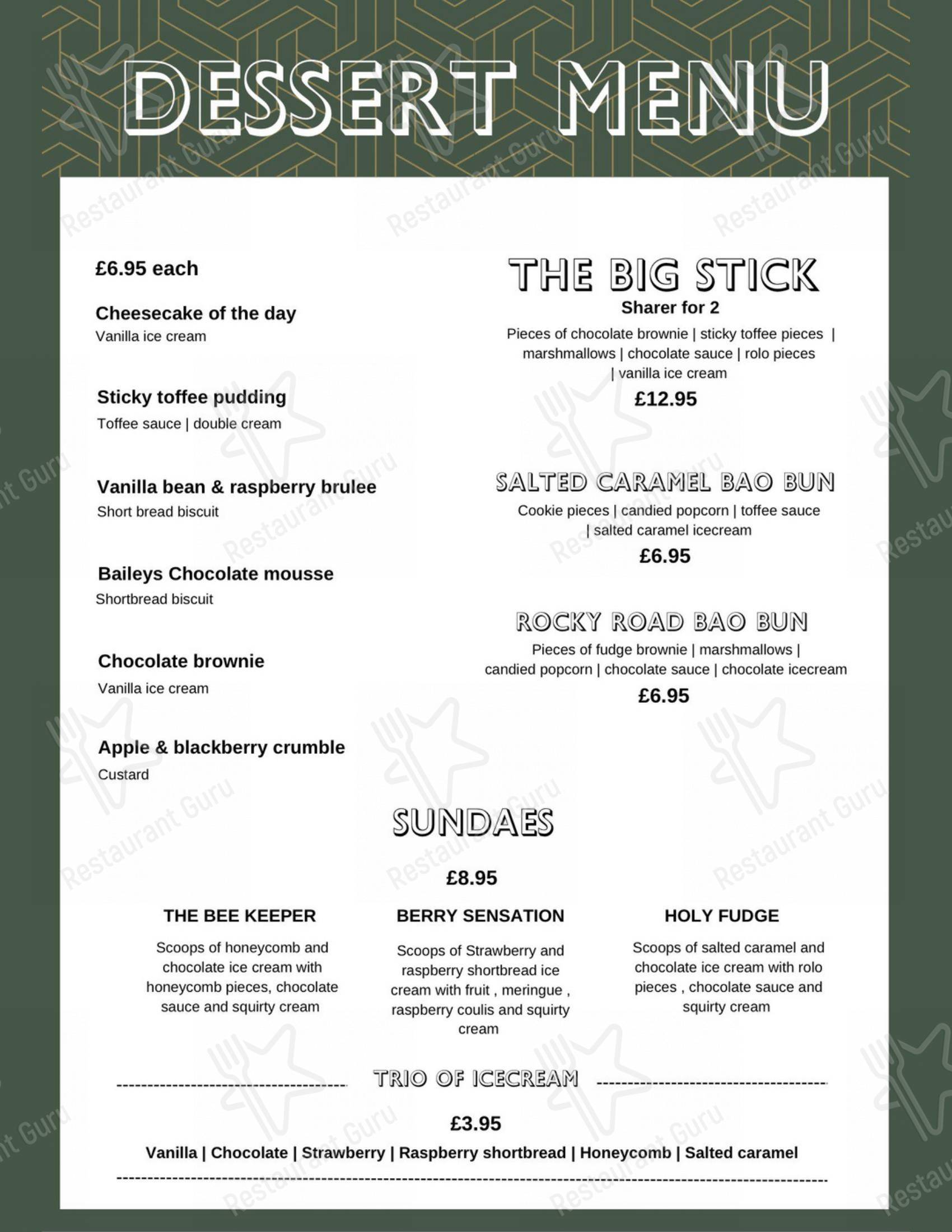Menu at The Horns Inn, Slitting Mill pub & bar, Rugeley
