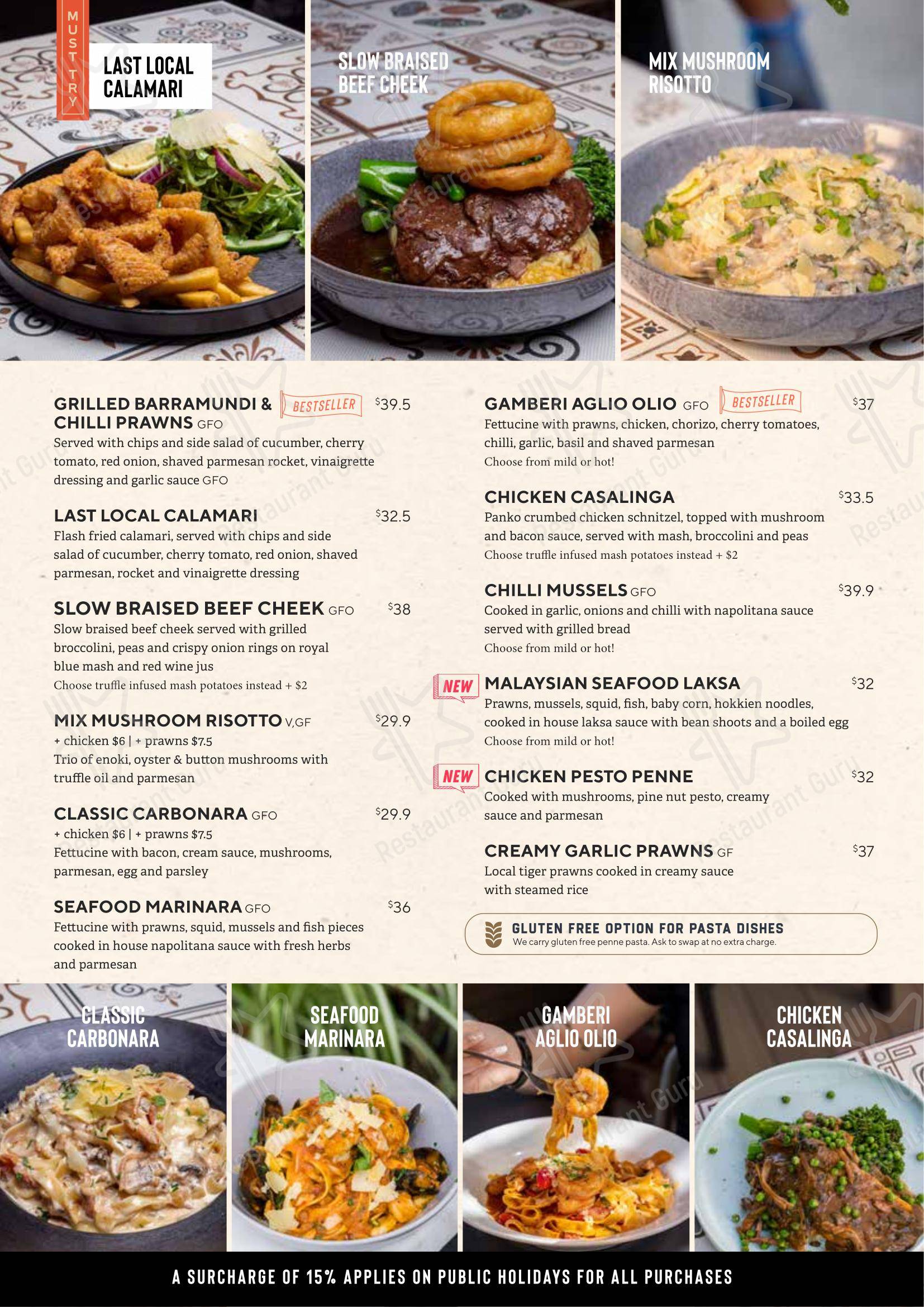 Menu at The Last Local pub & bar, Canning Vale