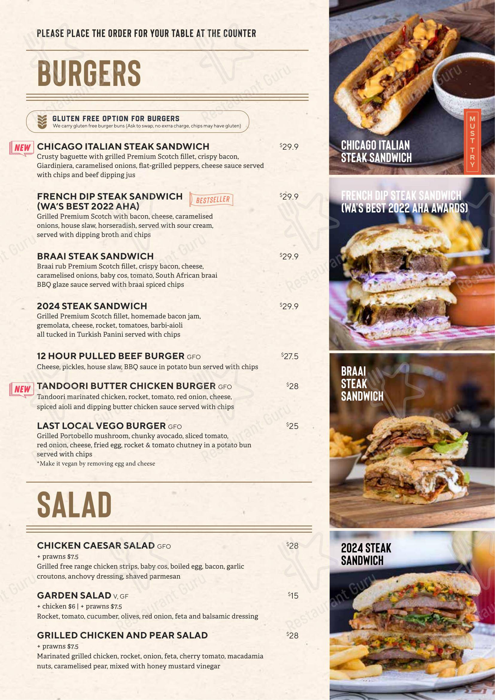 Menu at The Last Local pub & bar, Canning Vale