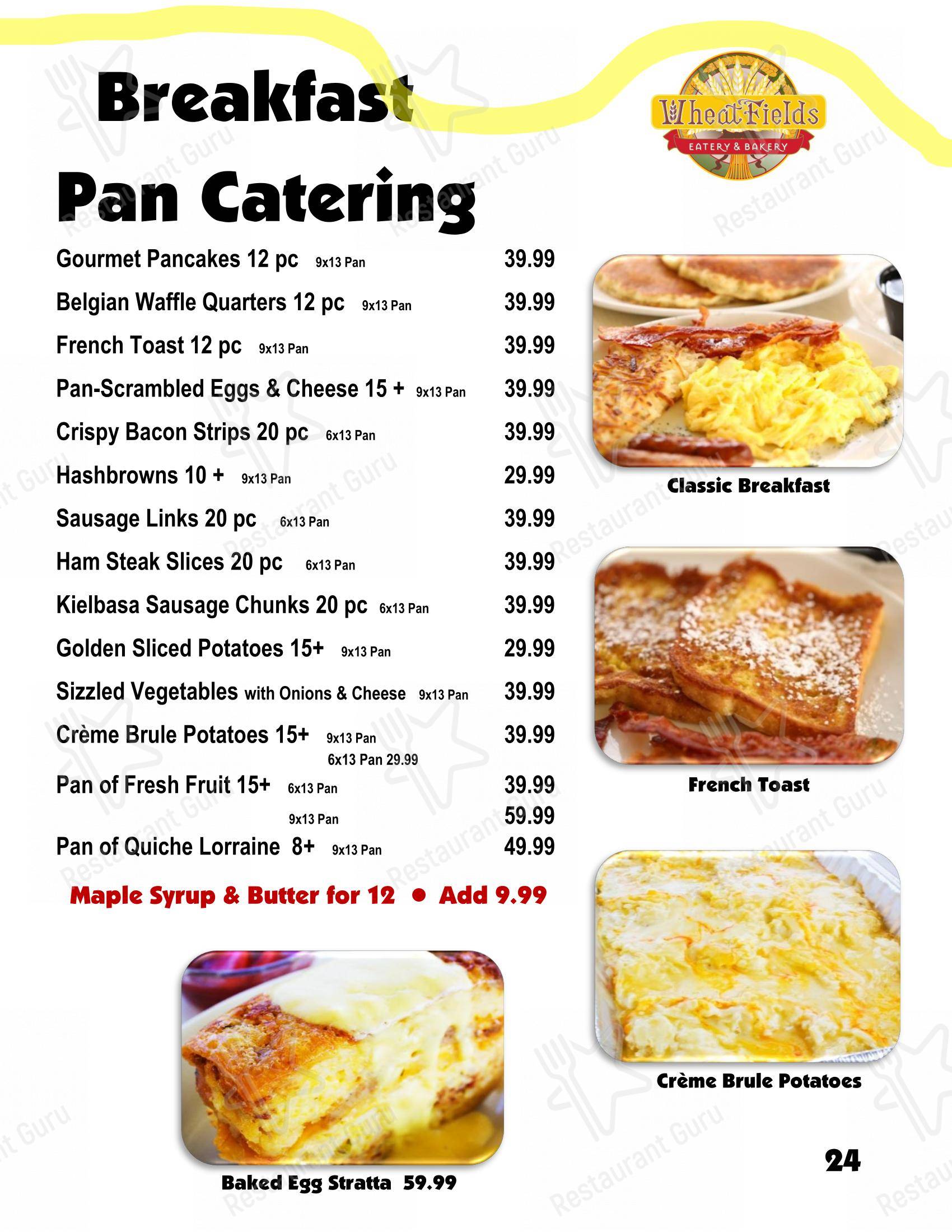 Menu at WheatFields Eatery & Bakery, Omaha, S 103rd St