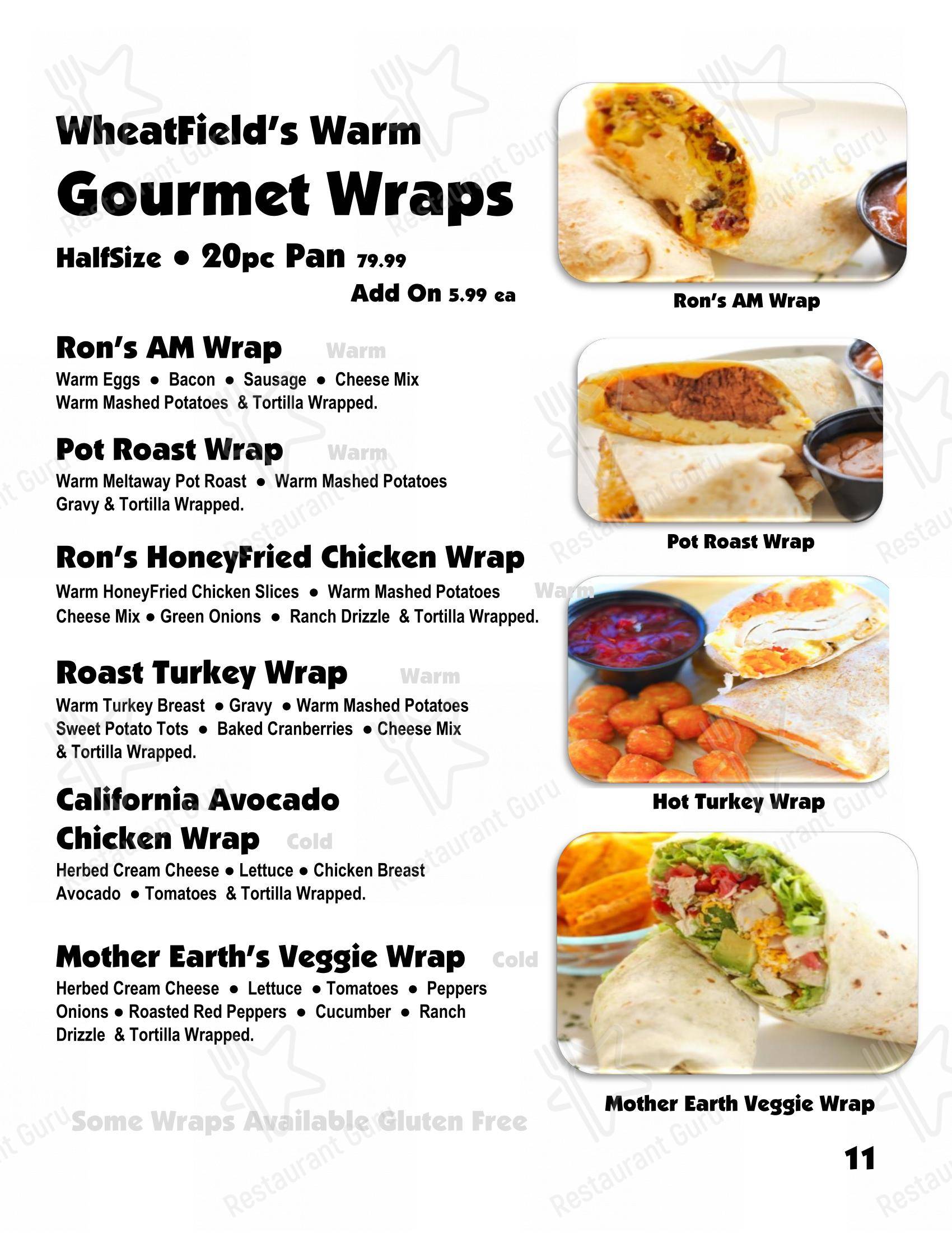 Menu at WheatFields Eatery & Bakery, Omaha, S 103rd St