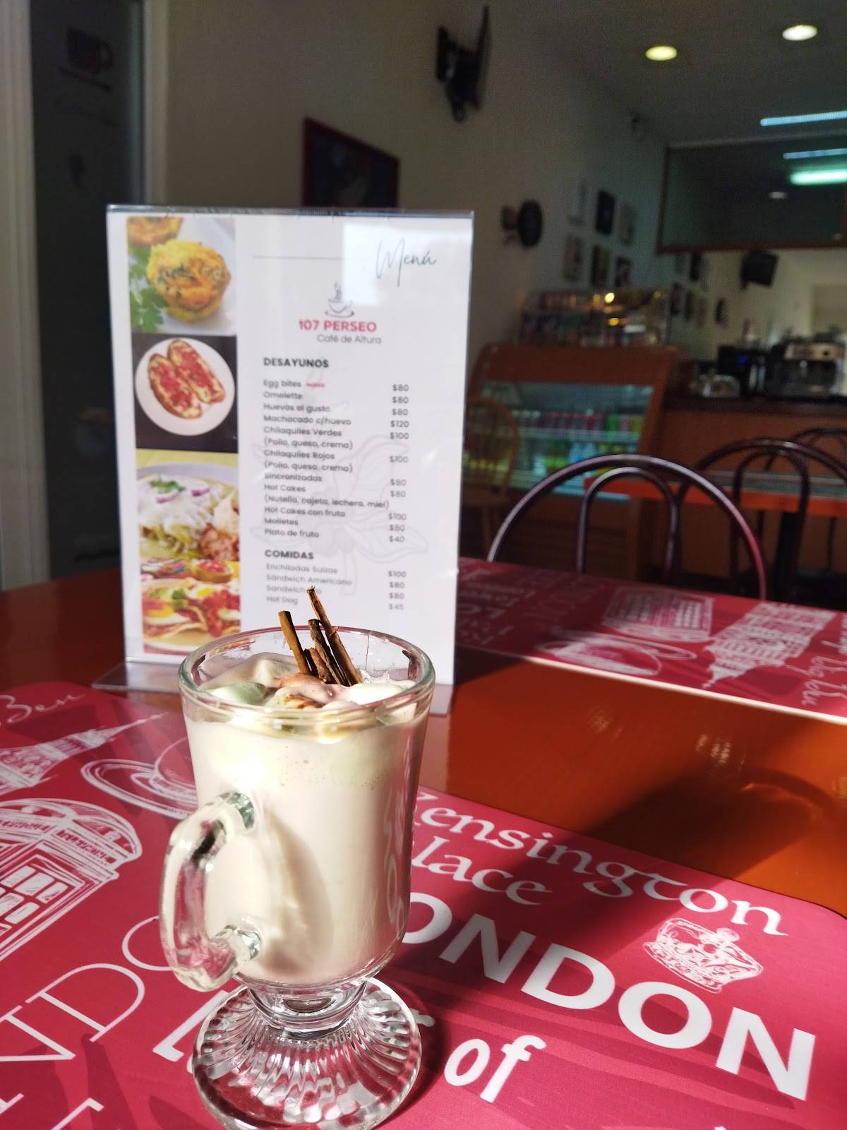 Carta de 107 Perseo Cafetería, Monterrey
