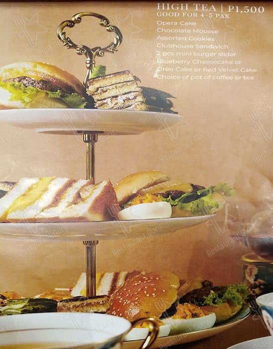 Menu at 1919 Grand Cafe, Manila