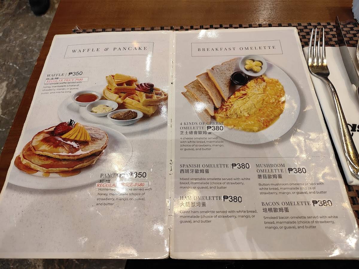 Menu at 1919 Grand Cafe, Manila