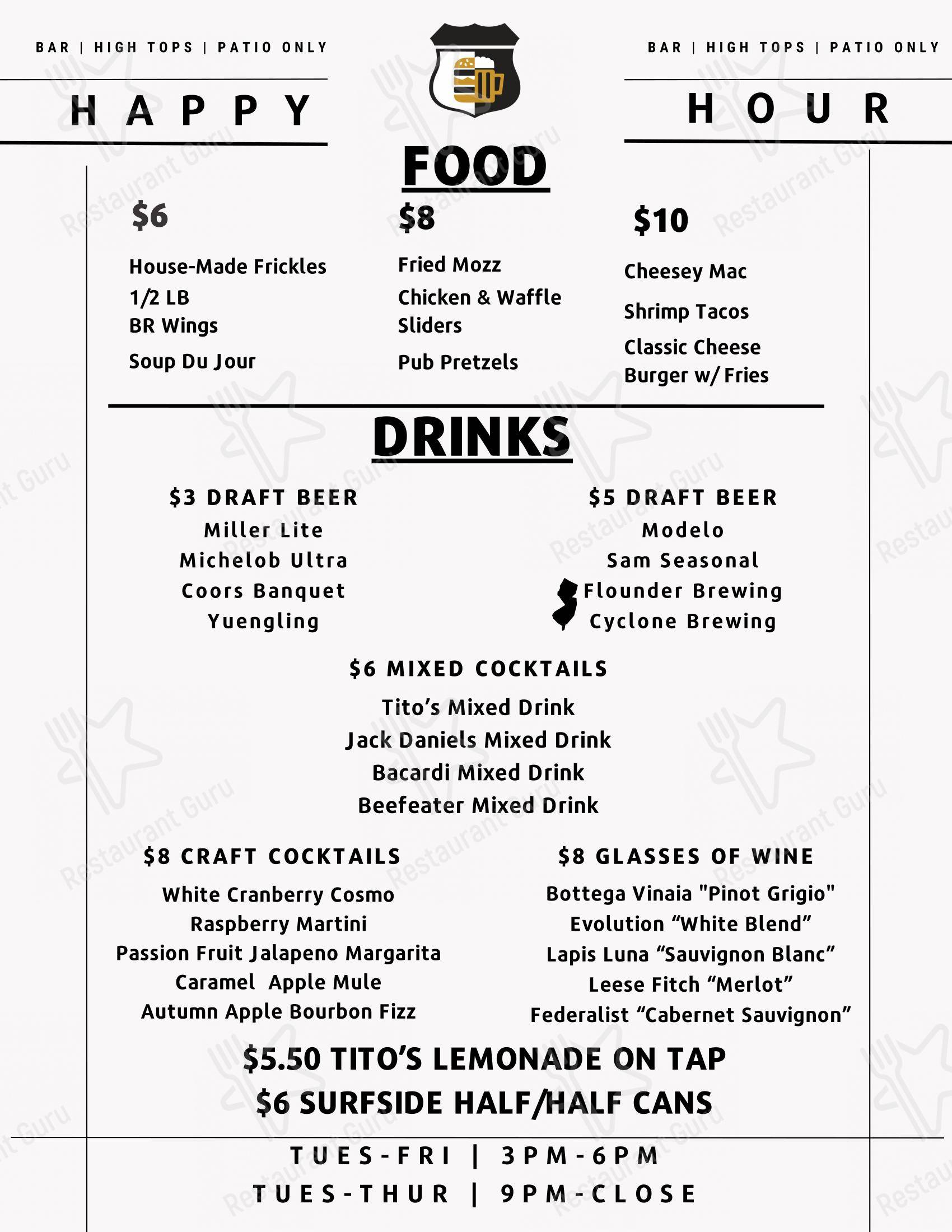 Menu at 22 West Tap and Grill pub & bar, Bridgewater, US-22