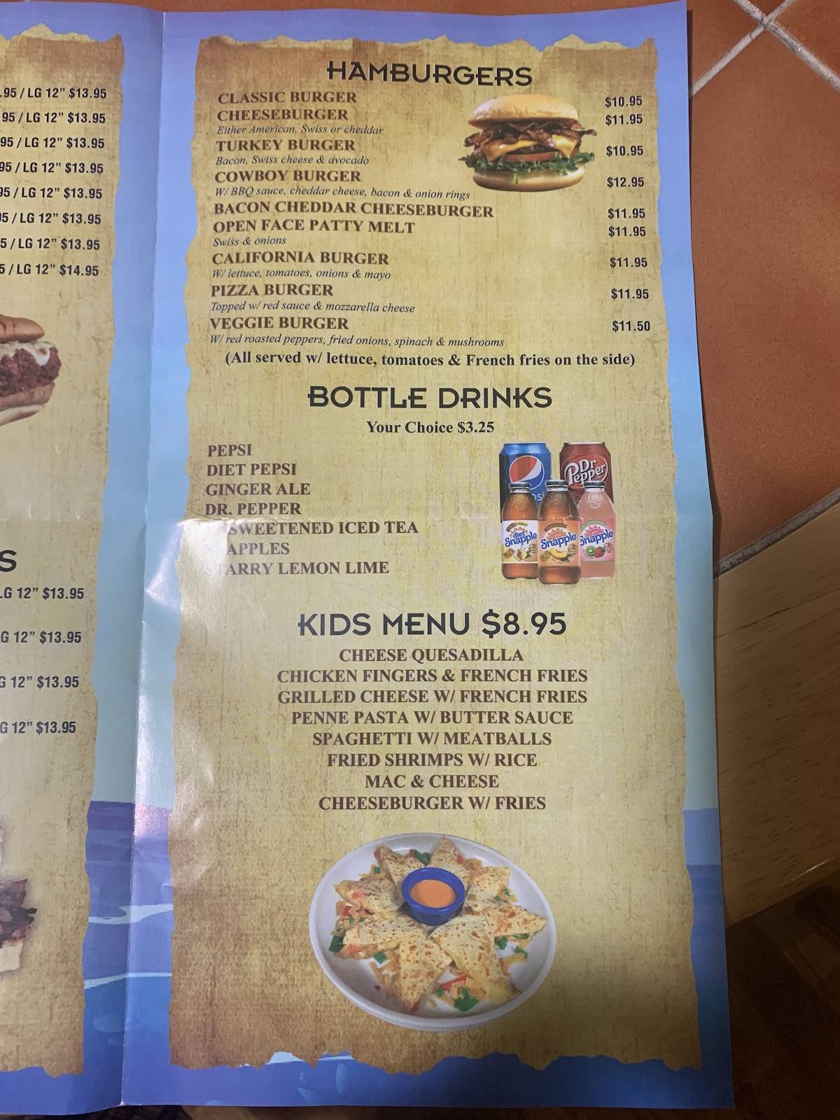 Menu at 3 Flags Grill & Restaurant, Lacey Township