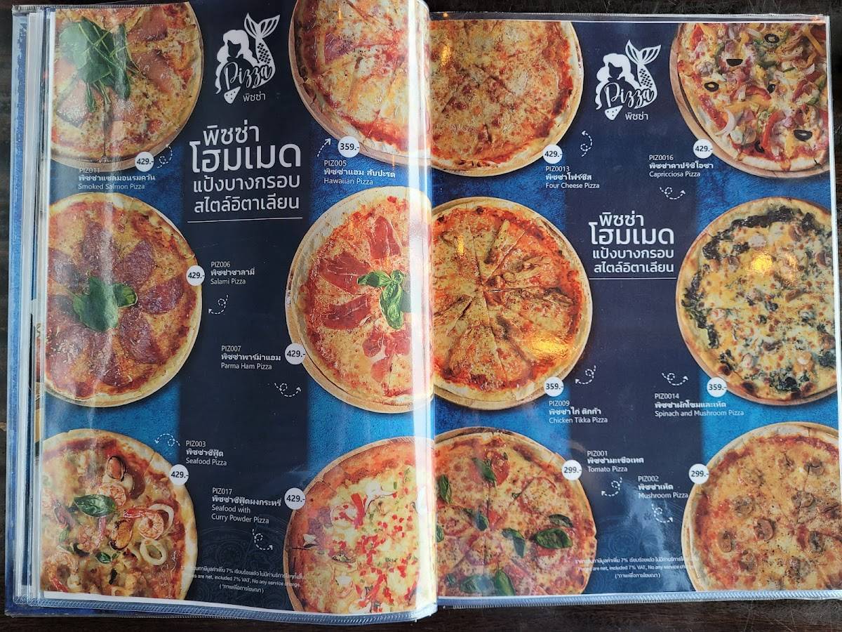 Menu at 3 Mermaids restaurant, Pattaya City