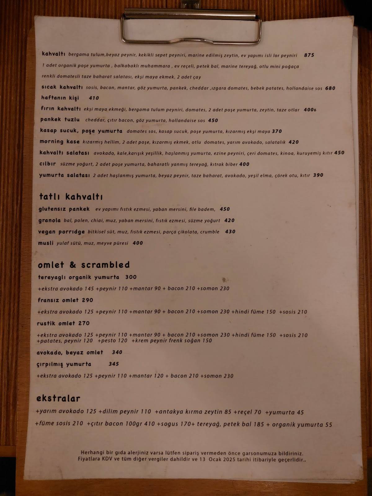 Speisekarte von 700 GRAM cafe, Istanbul, Cafer Ağa Mahallesi Ruşen Ağa ...