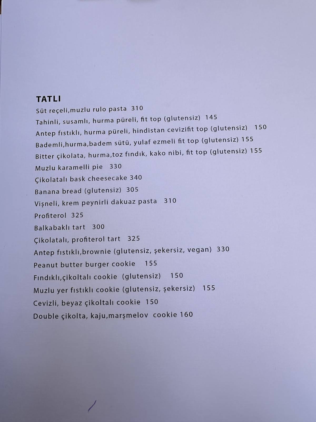 Speisekarte von 700 GRAM cafe, Istanbul, Cafer Ağa Mahallesi Ruşen Ağa ...