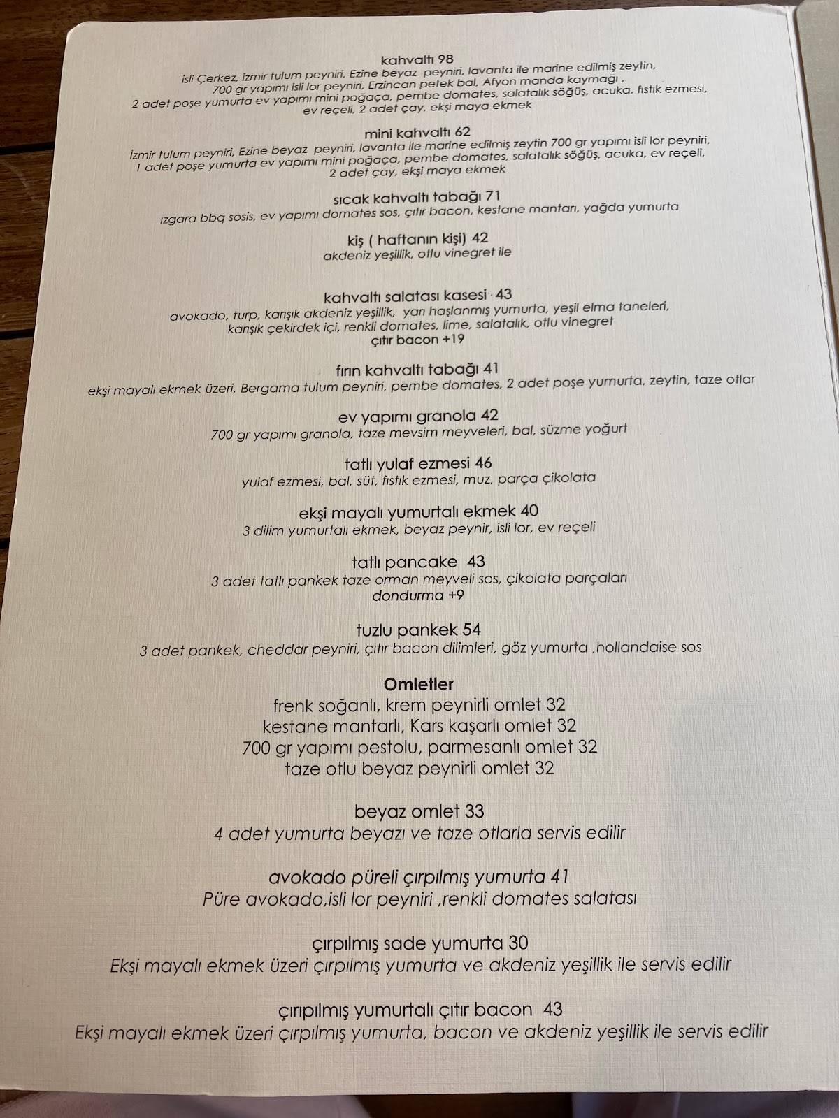 Menu at 700 GRAM, Istanbul, Cafer Ağa Mahallesi Ruşen Ağa Sok No: 3 /C