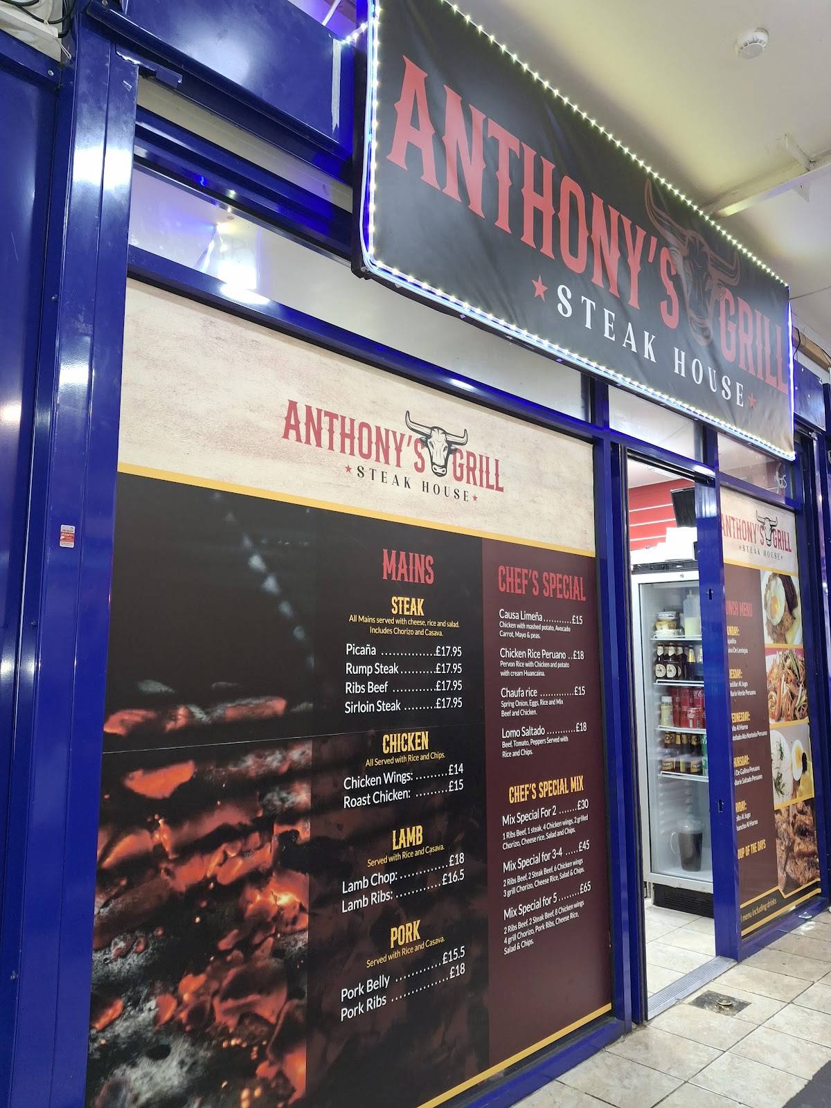 Menu at ANTHONY’S GRILL LTD restaurant, London