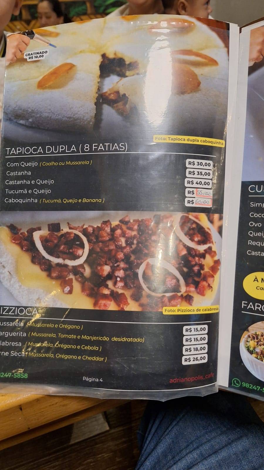 Menu at Adrianópolis Café e Grill, Manaus, R. São Benedito