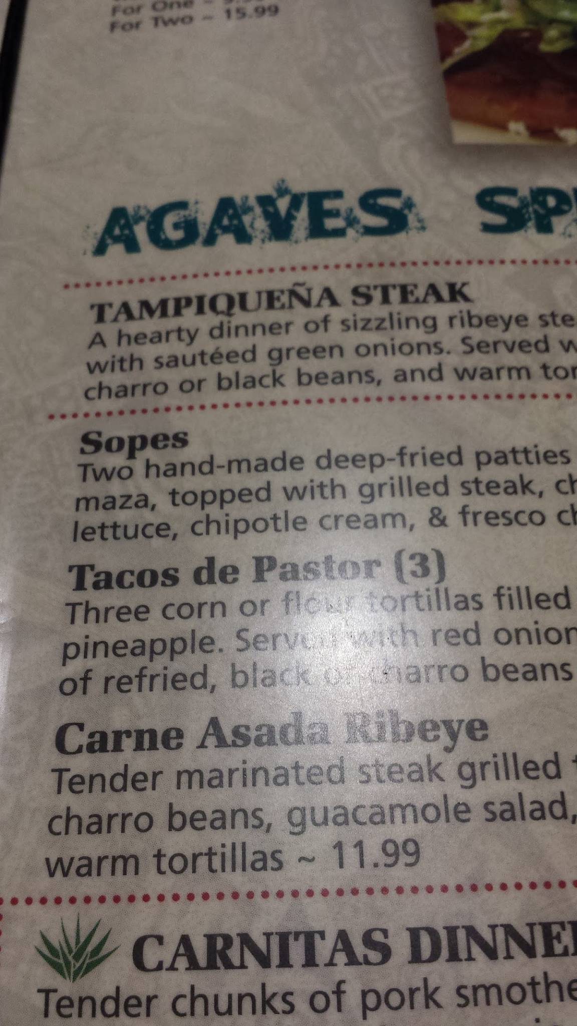 Menu at Agave's Mexican Grill Maysville restaurant, Fort Wayne, Maysville Rd