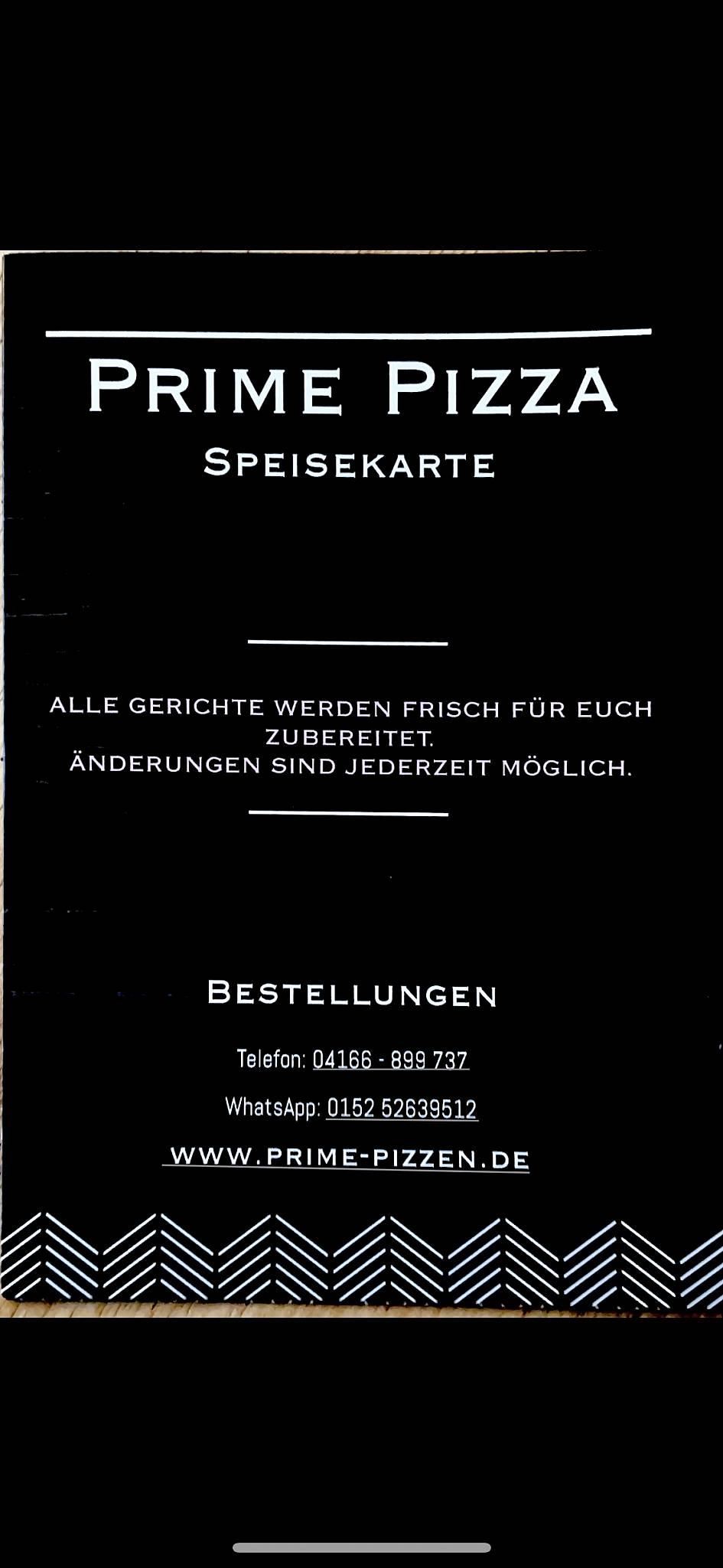 Menu at Prime Pizza, Ahlerstedt