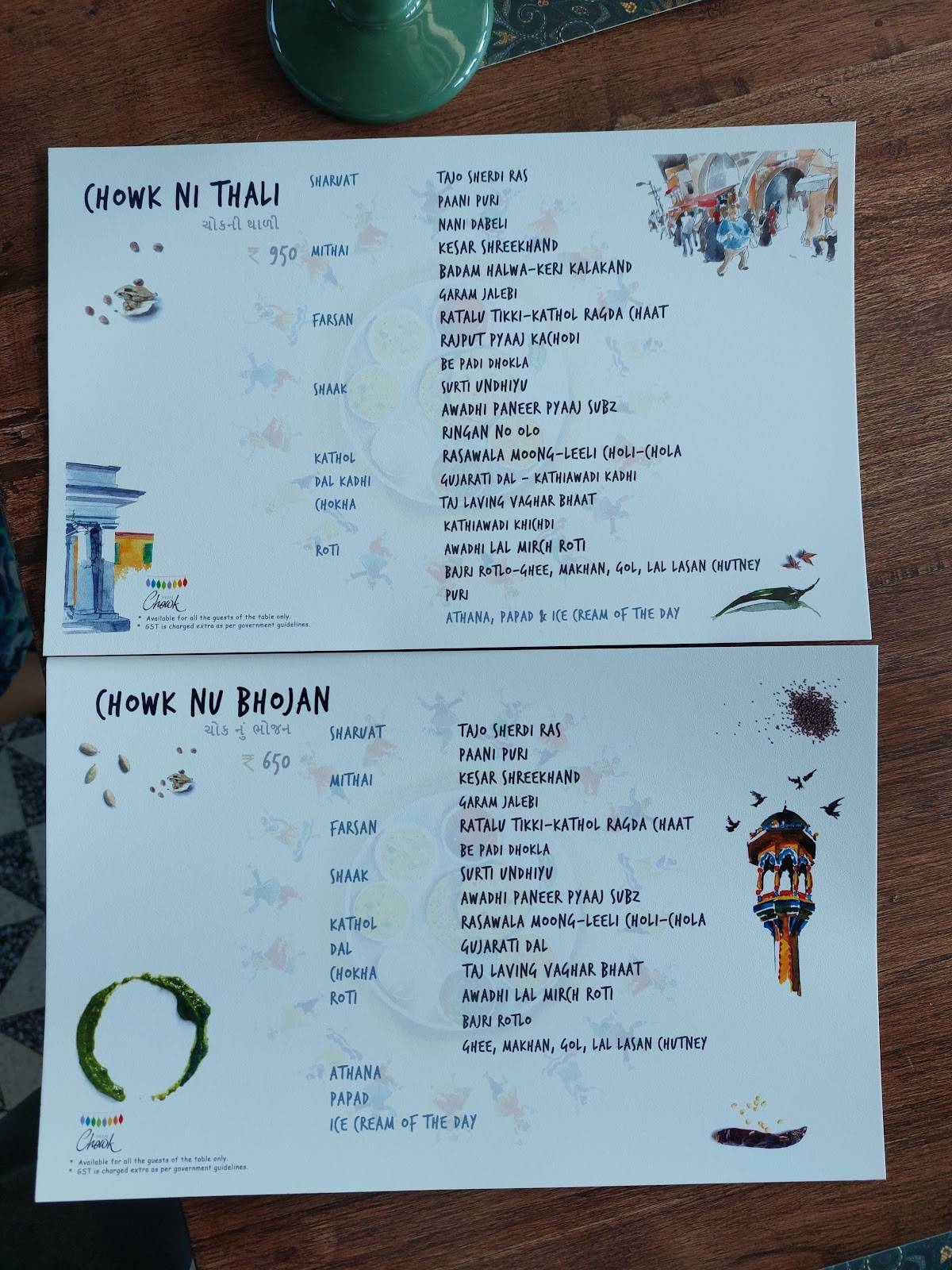 Menu at Under The Neem Trees, Ahmedabad