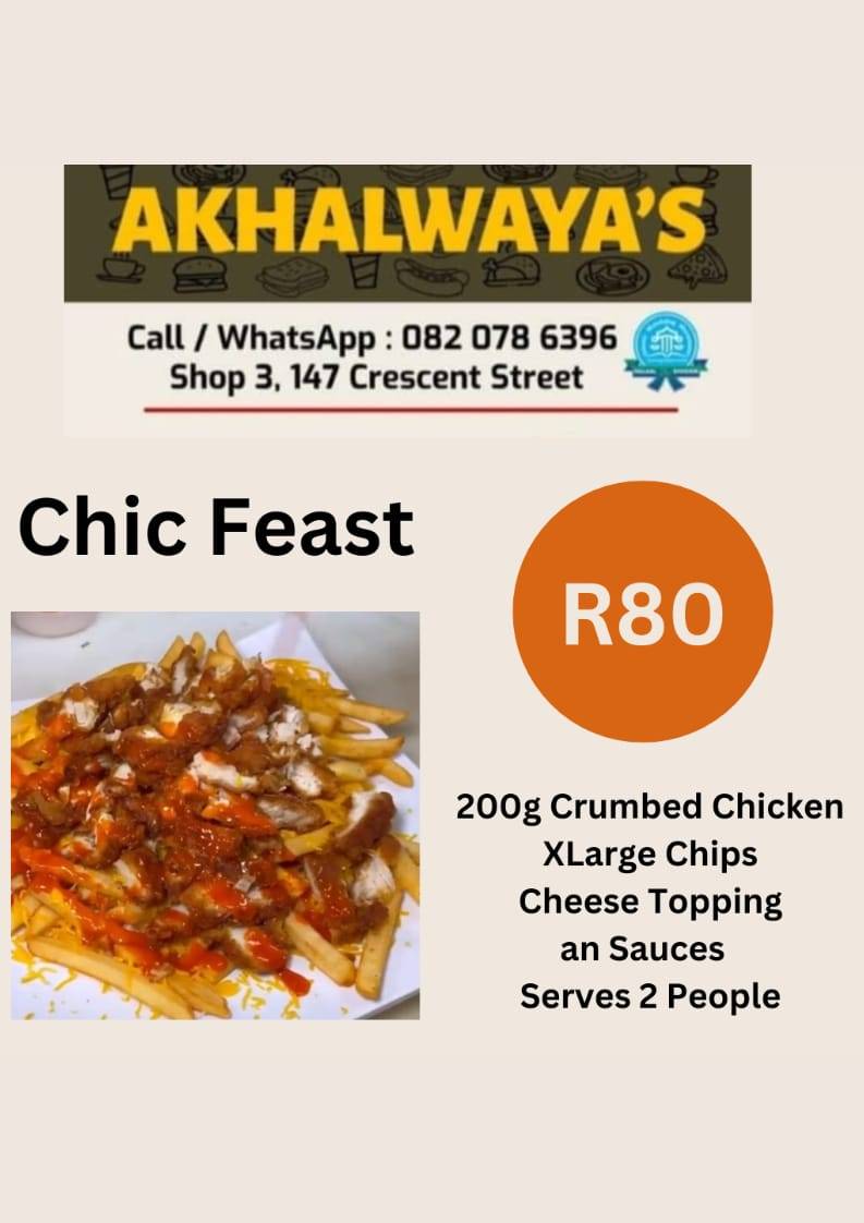 Menu at Akhalwaya's Delights, Berea