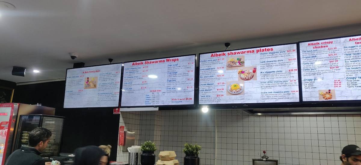 Menu at Al Beik Shawarma restaurant, Granville