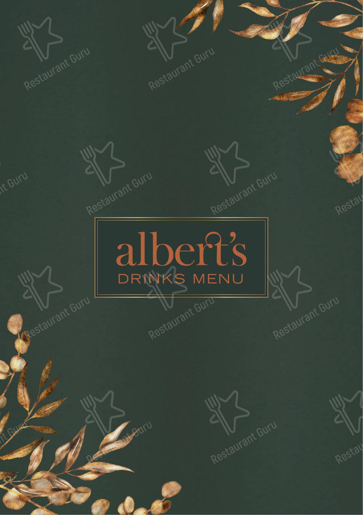 Menu at Albert's Shed Restaurant Manchester, Manchester