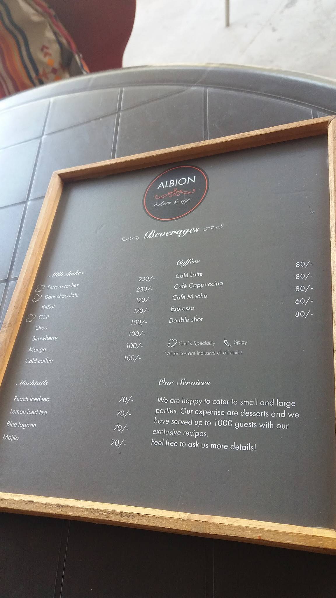Menu at Albion bakers & cafe, Nashik