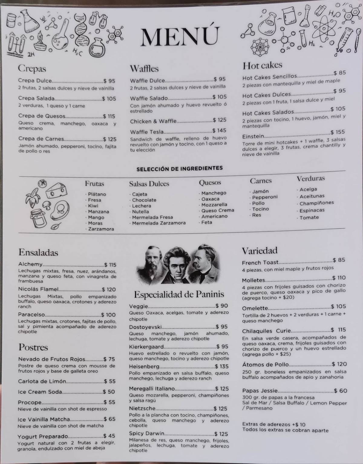 Carta de cafetería Alchemy Coffee Lab, Monterrey, Bruselas 902