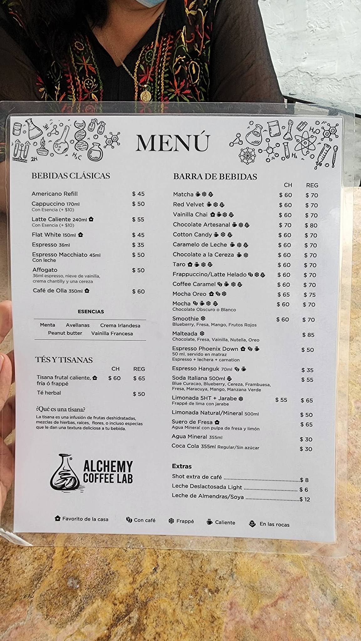 Carta de cafetería Alchemy Coffee Lab, Monterrey, Bruselas 902