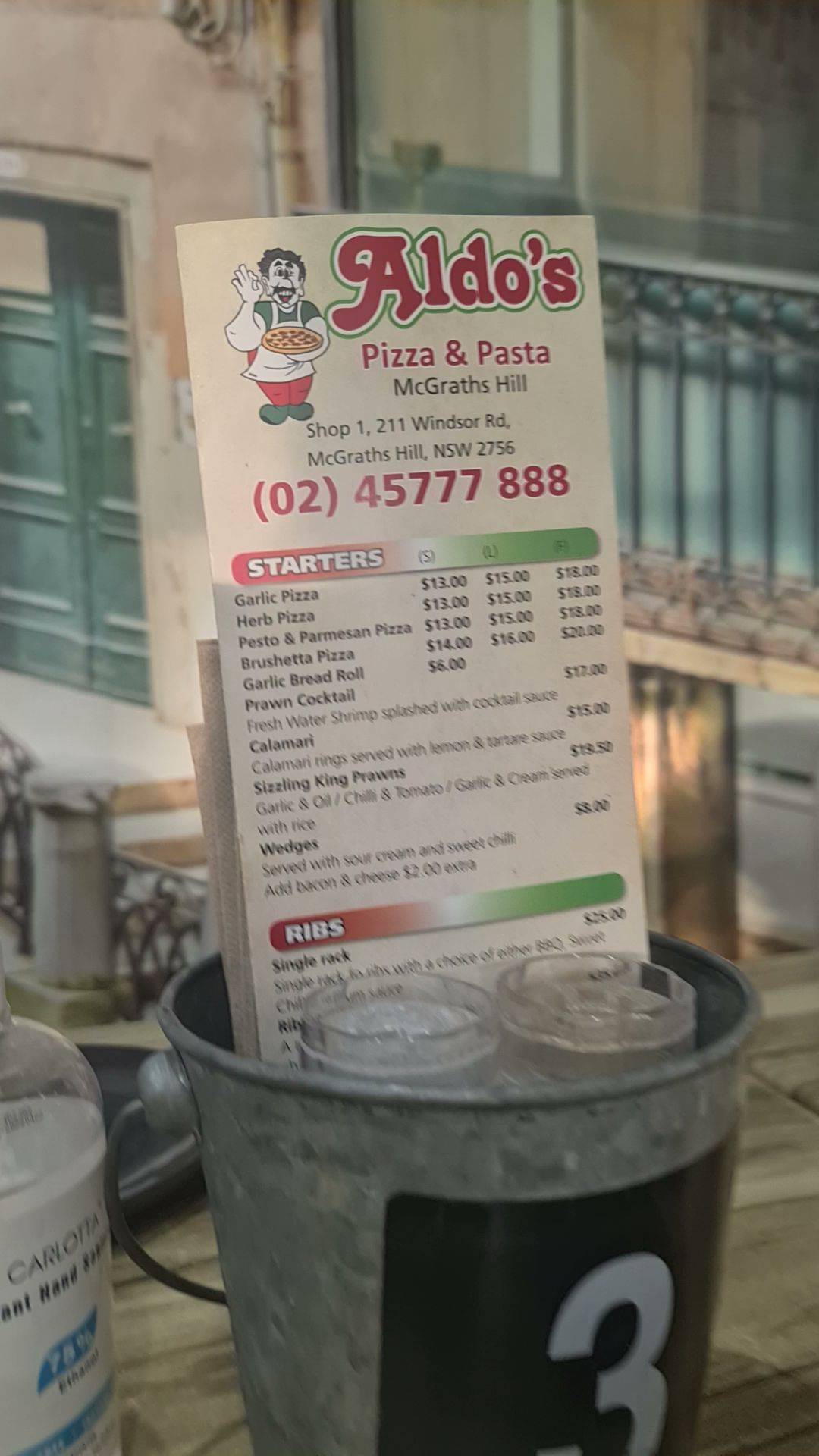 Menu at Aldos pizza & pasta Mcgraths Hill restaurant, McGraths Hill
