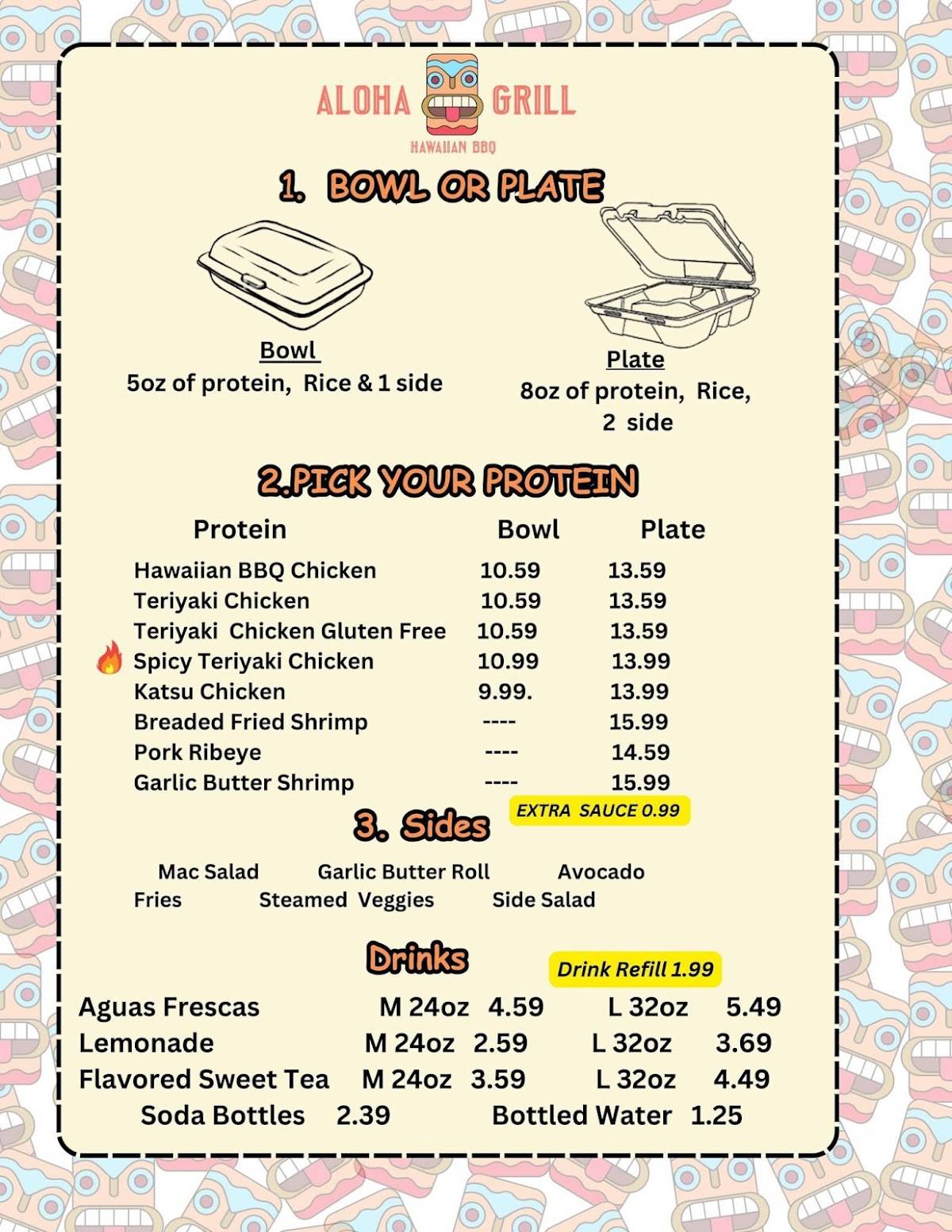 Menu at Aloha Grill Hawaiian BBQ, Elk City
