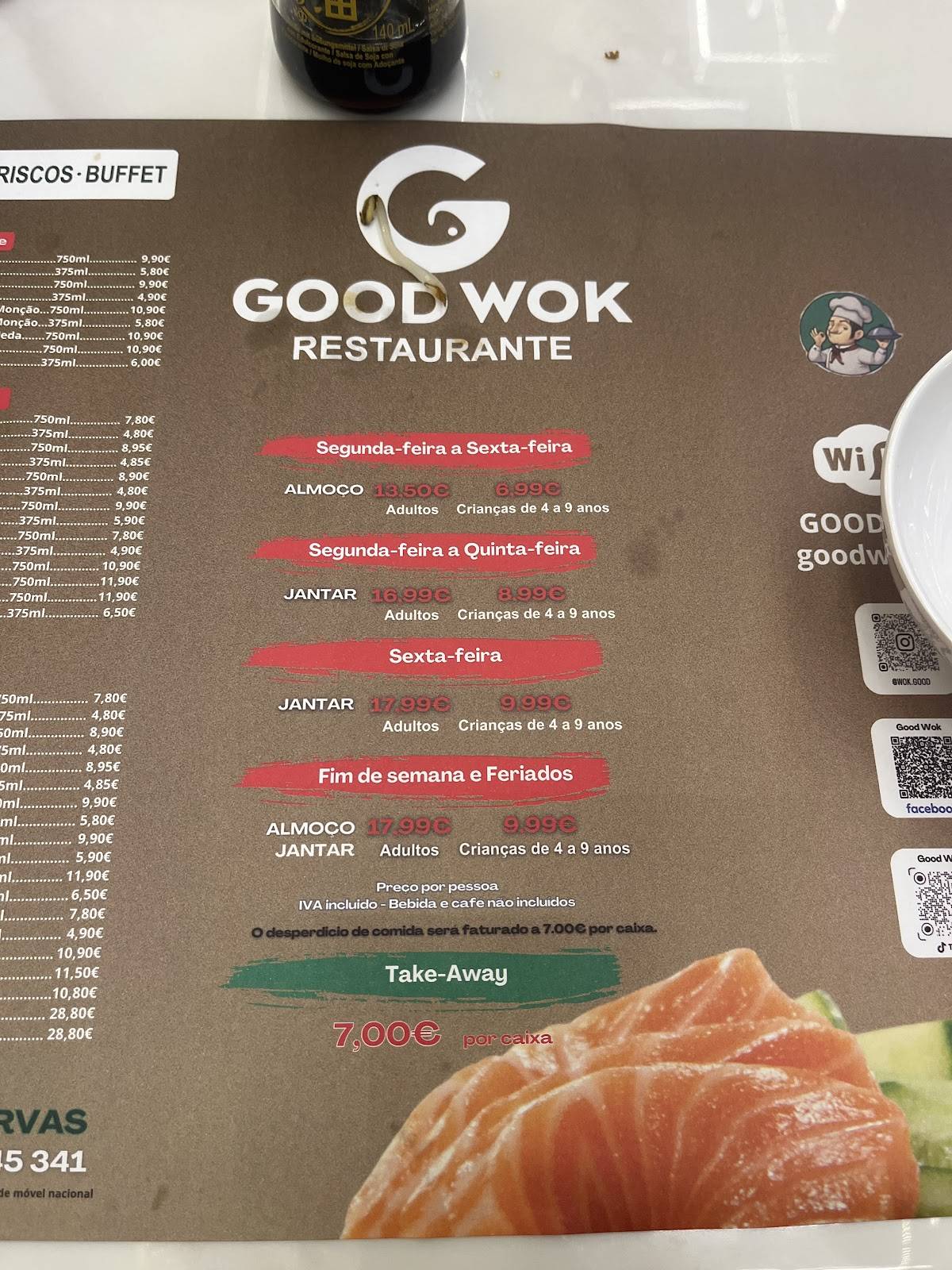 Menu at Good Wok restaurant, Amora