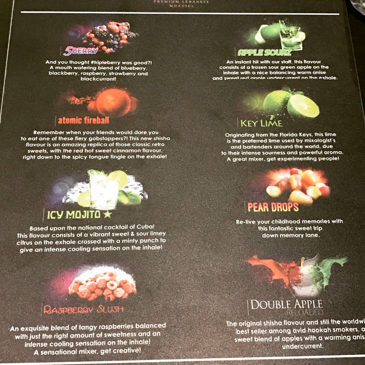 Menu at Amouage Lounge pub & bar, London, 32-34 Cricklewood Broadway