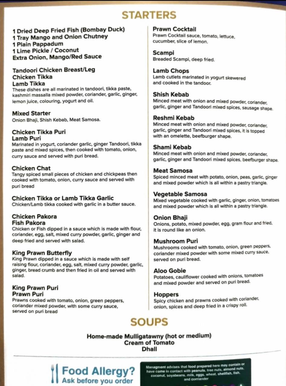 Menu at Anaz restaurant, Darwen, 110