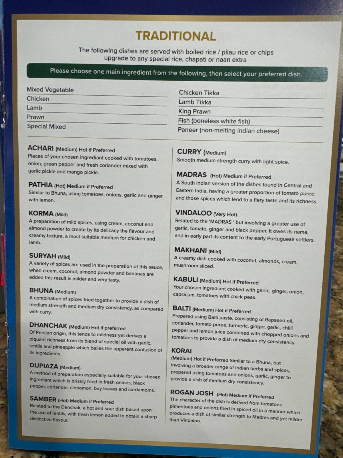 Menu at Anaz restaurant, Darwen, 110